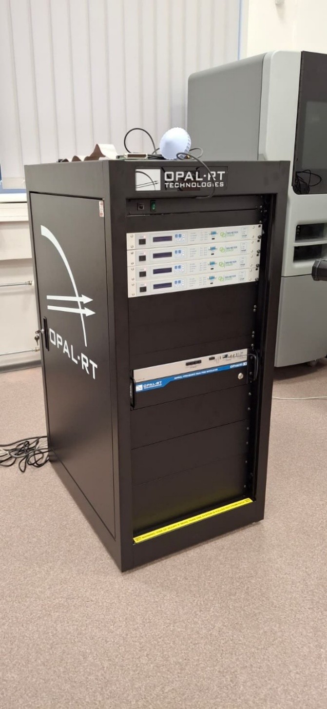 OPAL-RT OP4610XG real-time simulator and 4 WAMSTER STERPMU-R1 phasor ...